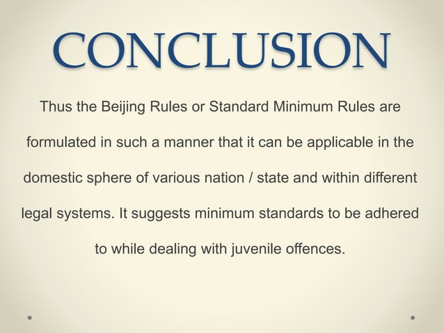 Beijing rules | United Nations Standard Minimum Rules for the ...