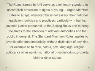 Beijing rules | United Nations Standard Minimum Rules for the ...