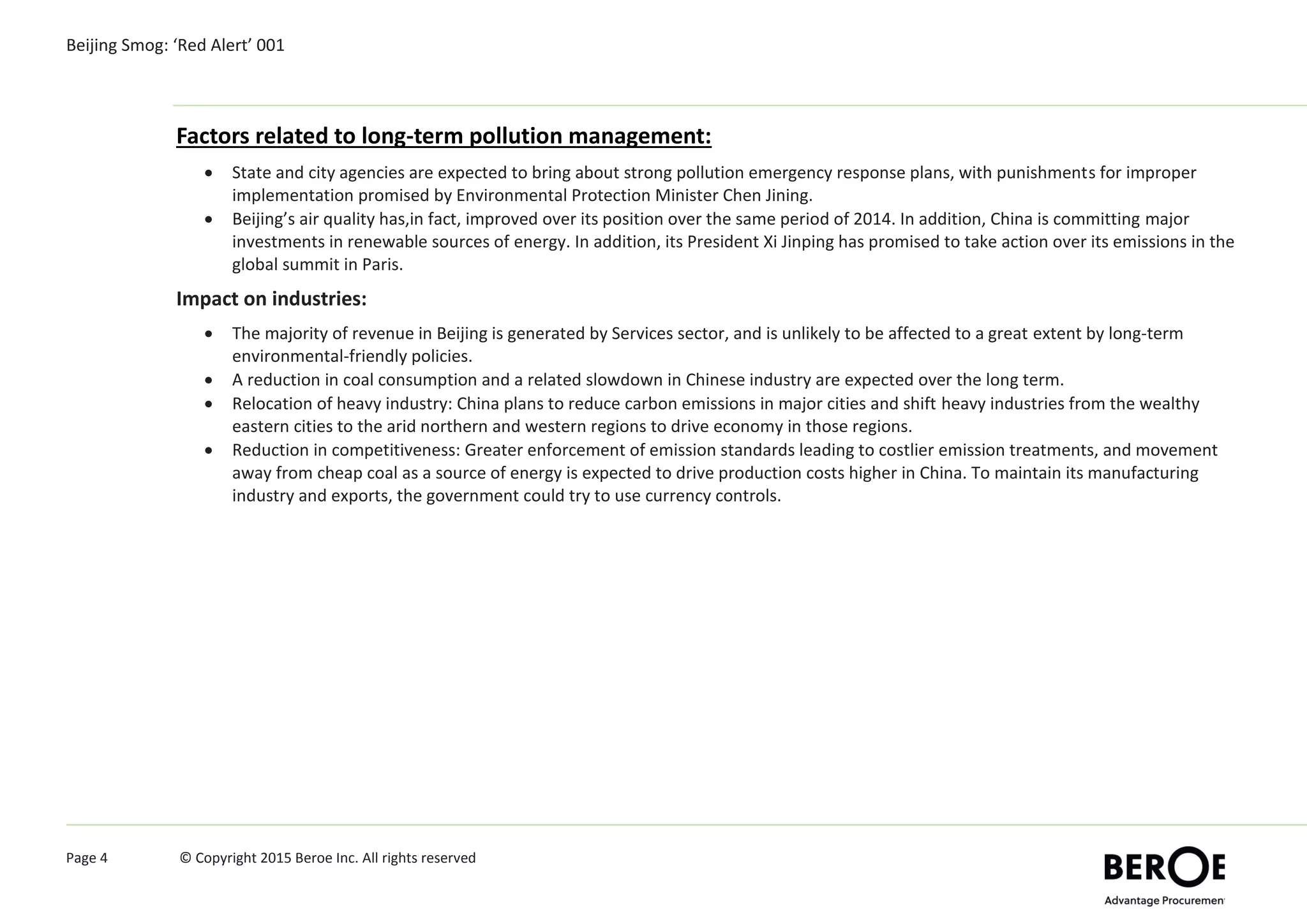Beijing’s Smog: ‘Red Alert’ - Implications | PDF