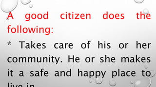 Being a Good Citizen | PPT