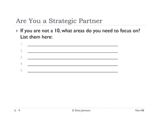 Being A Strategic Partner | PDF