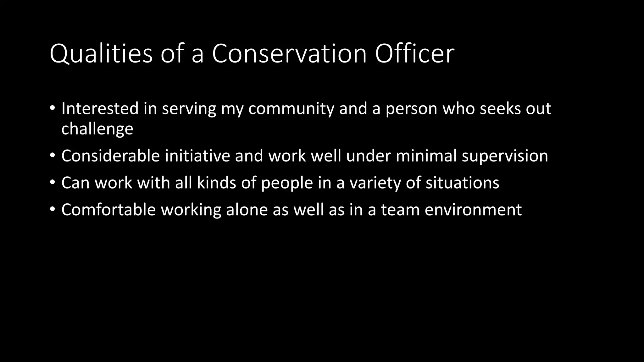 Being a conservation officer | PPTX
