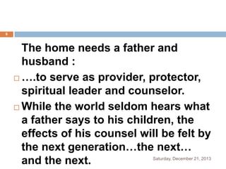 Being a godly father and husband in the home | PPTX