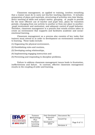Being an Effective Classroom Manager | PDF