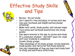 Being an Effective Student: Study Skills | PPTX