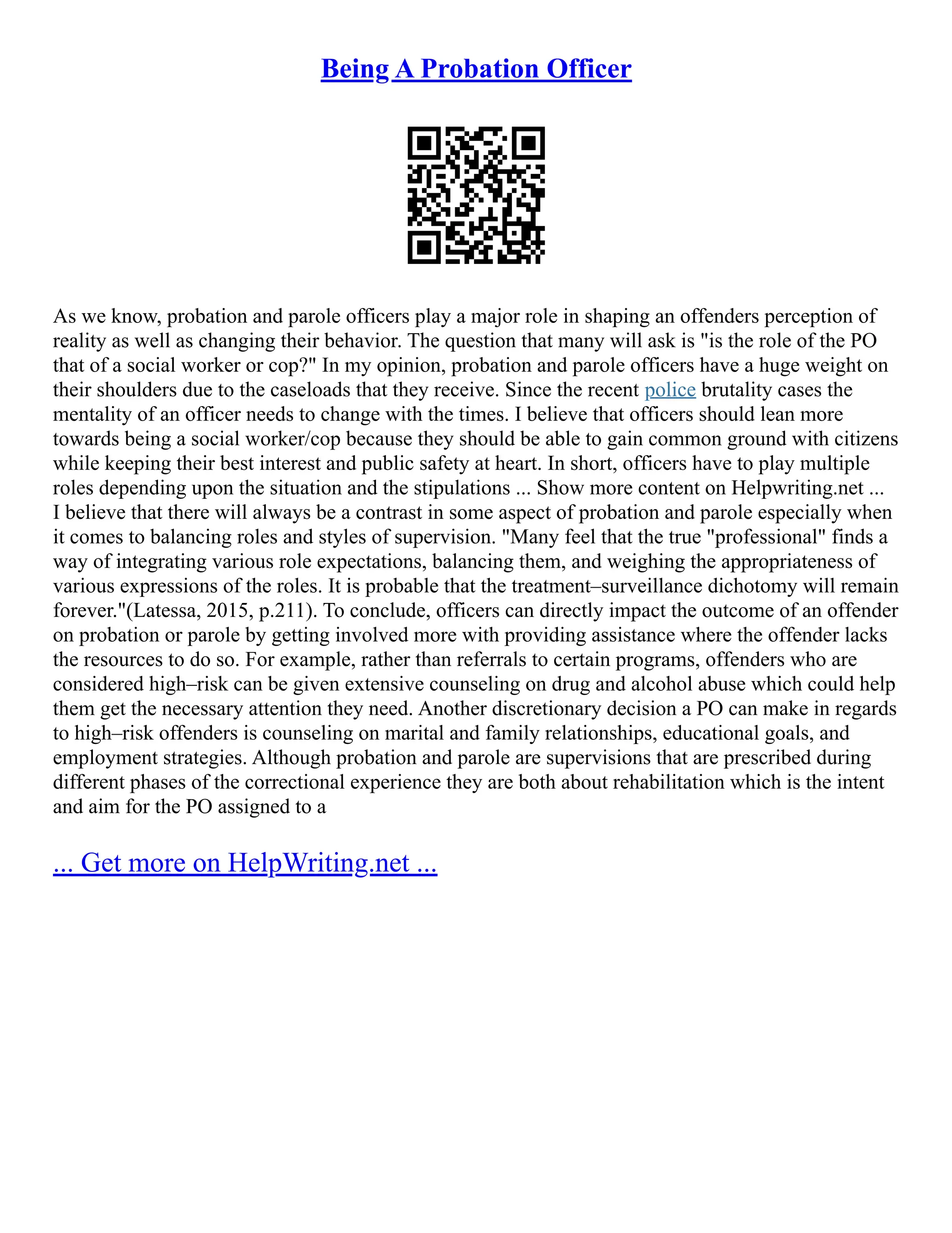 Being A Probation Officer | PDF