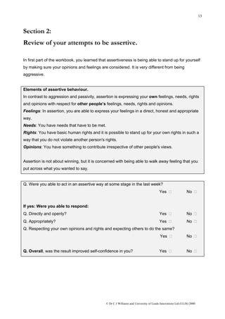 Being assertive | PDF | Mental Health | Diseases and Conditions