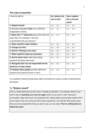 Being assertive | PDF | Mental Health | Diseases and Conditions