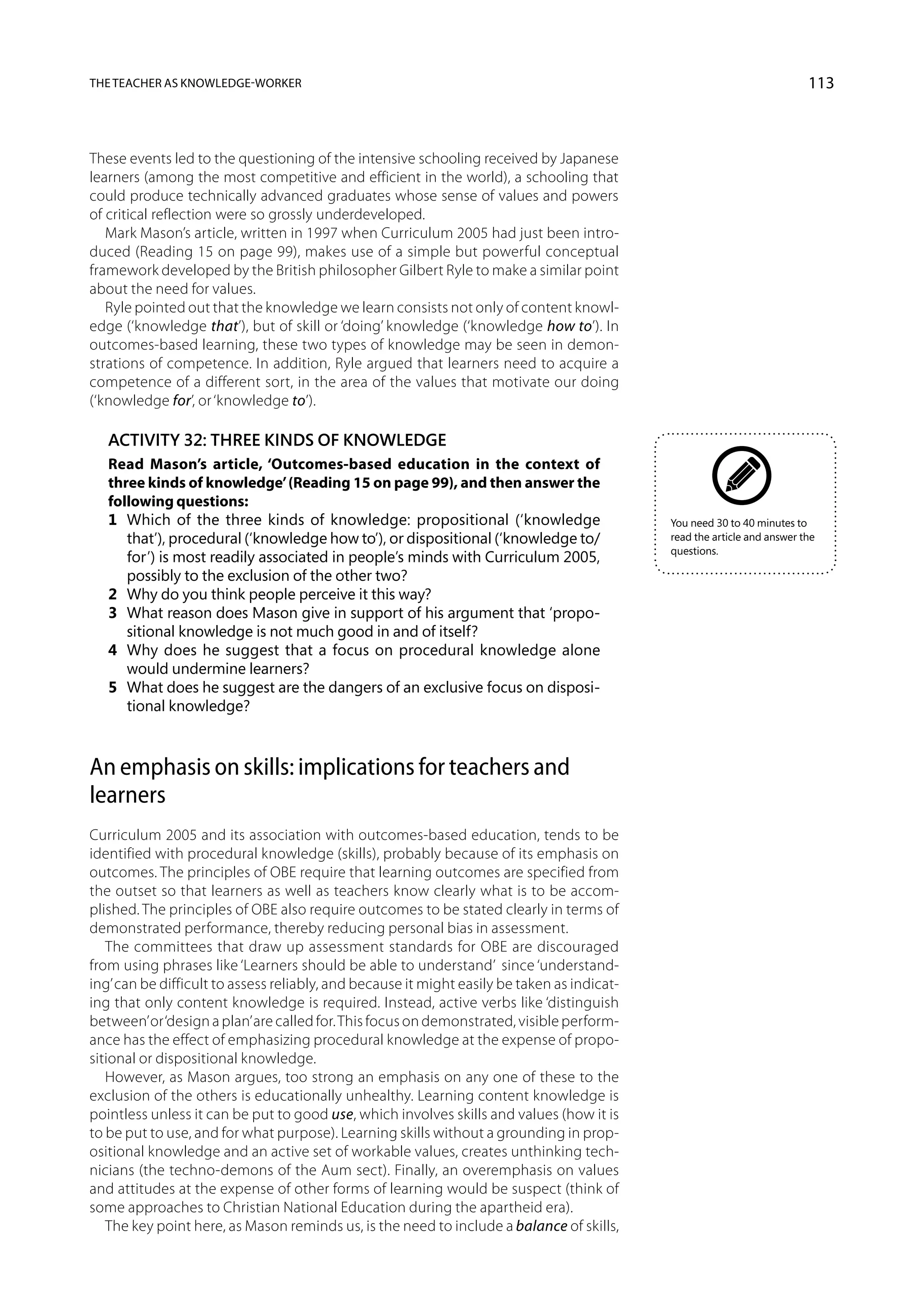 Being a Teacher: Section Five - The teacher as knowledge–worker | PDF