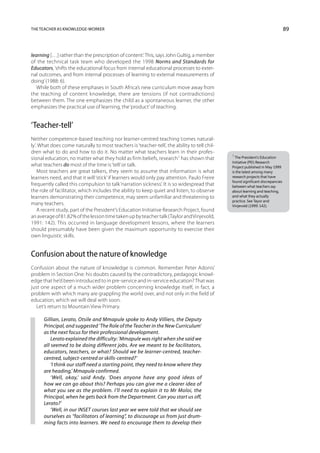 Being a Teacher: Section Five - The teacher as knowledge–worker | PDF