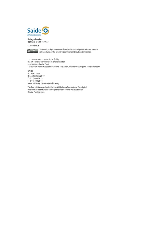 Being a Teacher: Section Four - The teacher’s authority: sustaining an ...
