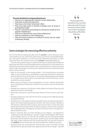 Being a Teacher: Section Four - The teacher’s authority: sustaining an ...