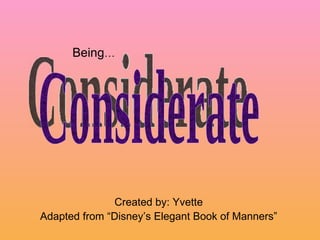 Being Considerate | PPT