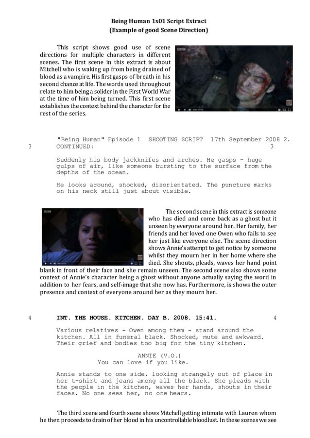 Being Human 1x01 Script Extract | DOCX