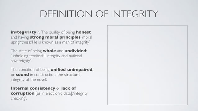 Being Integrity 0: Introduction | PPT