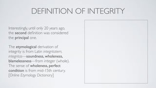 Being Integrity 0: Introduction | PDF