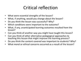 Being more reflective in your teaching and learning | PPTX | Workshops ...