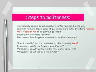 Being polite | PPTX