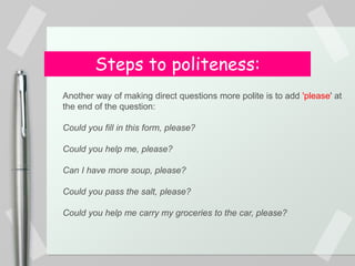 Being polite | PPTX