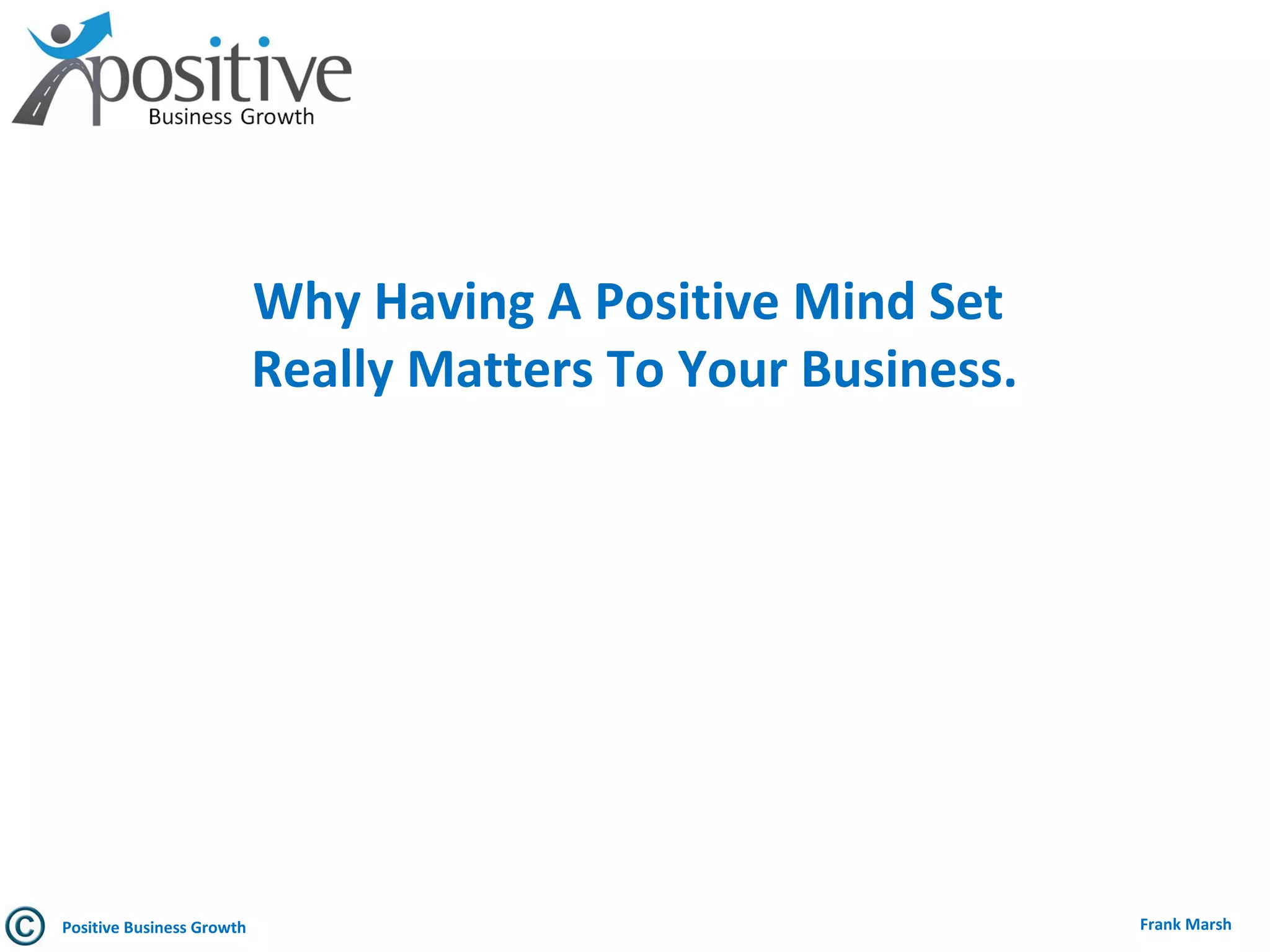 The Positives In Business | PPT