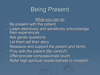 Being Present: A Spiritual Care Workshop for Healthcare Professionals ...