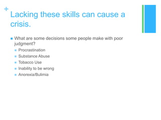 Being responsible and good judgment | PPT