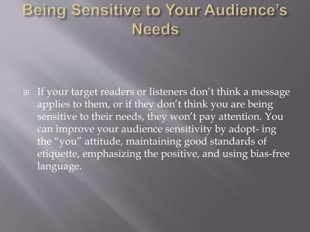 Being Sensitive to Your Audience’s Needs.pptx | Free Download