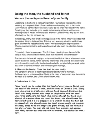 Being the man, the husband and father | DOC