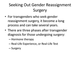 Being Transgender and the Gender Re-Assignment Process | PPTX
