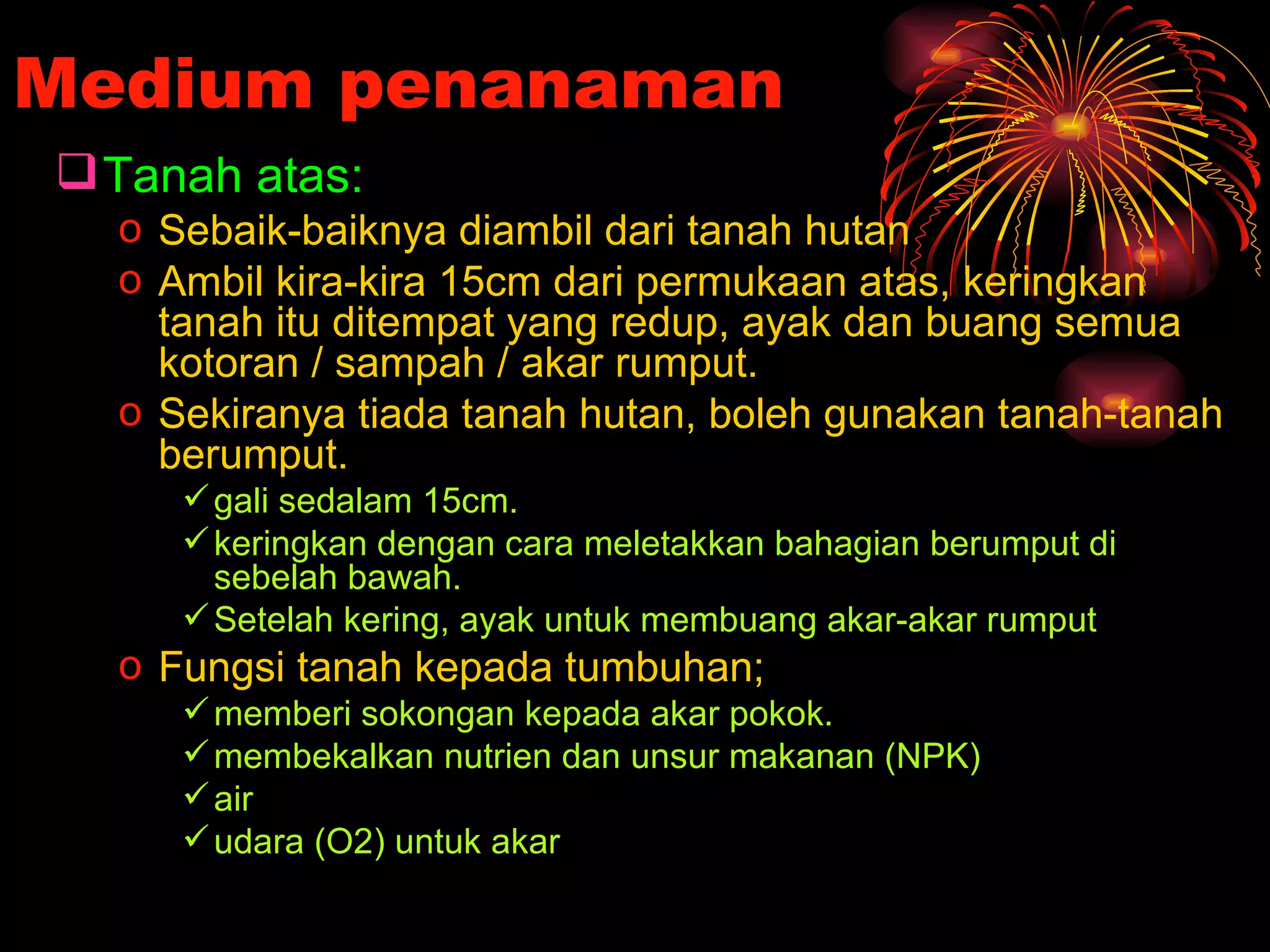 Bekas menanam dan medium | PPT