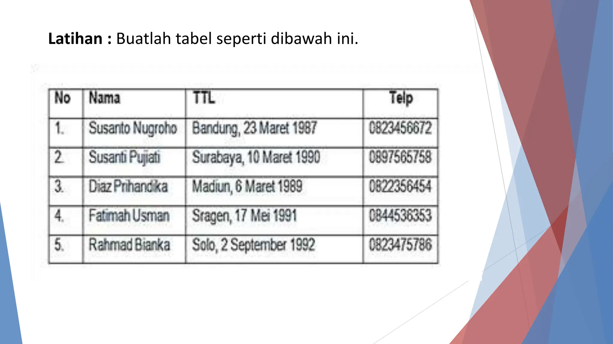 Bekerja dengan Tabel pada Microsoft Word | PPTX