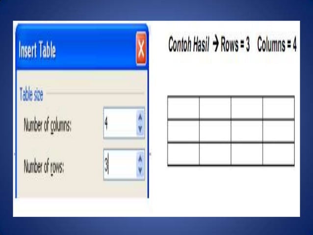 Bekerja Dengan Tabel Pada Dokumen | PPT