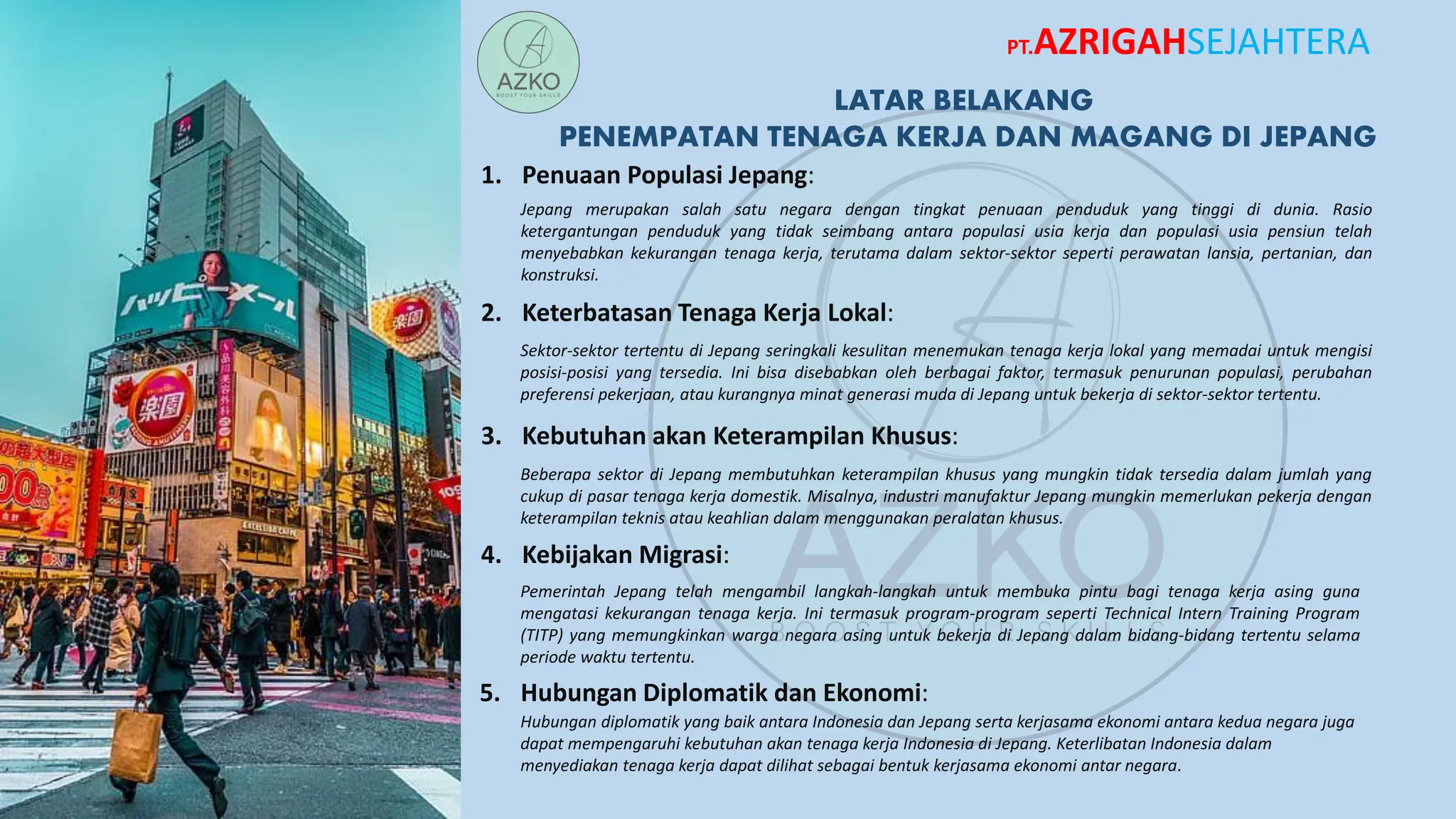 Presentasi Peluang Kerja di Japan oleh LPK AZKO | PDF