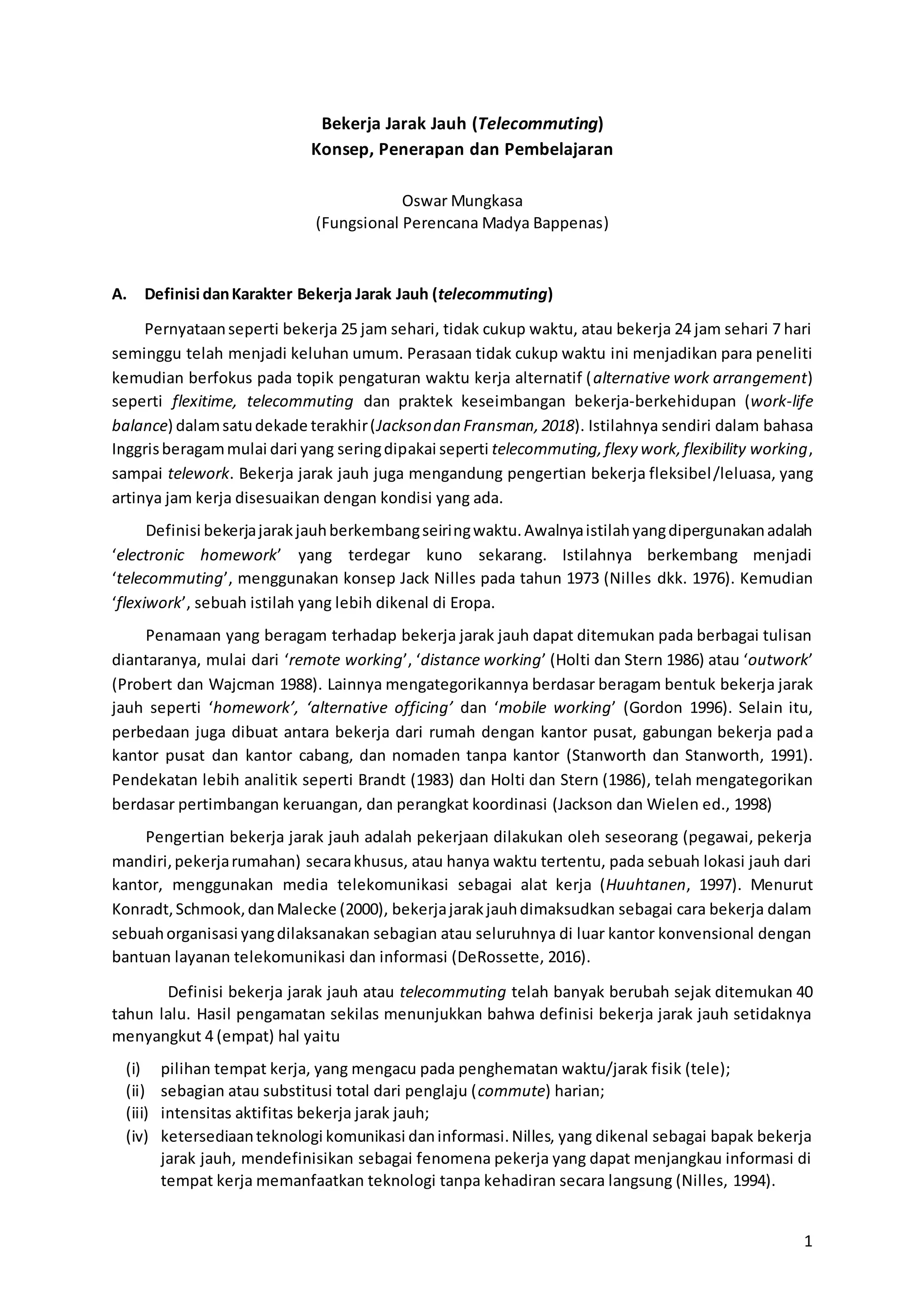 Bekerja jarak jauh (telecommuting/Working from home/WFH). Konsep ...