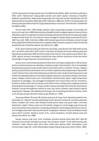 Bekerja jarak jauh (telecommuting/Working from home/WFH). Konsep ...