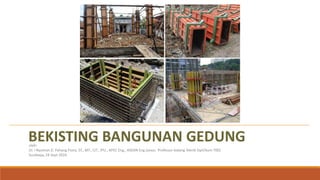 Bekisting Bangunan Gedung, Kolom, Balok, dan Pelat Lantai | PDF