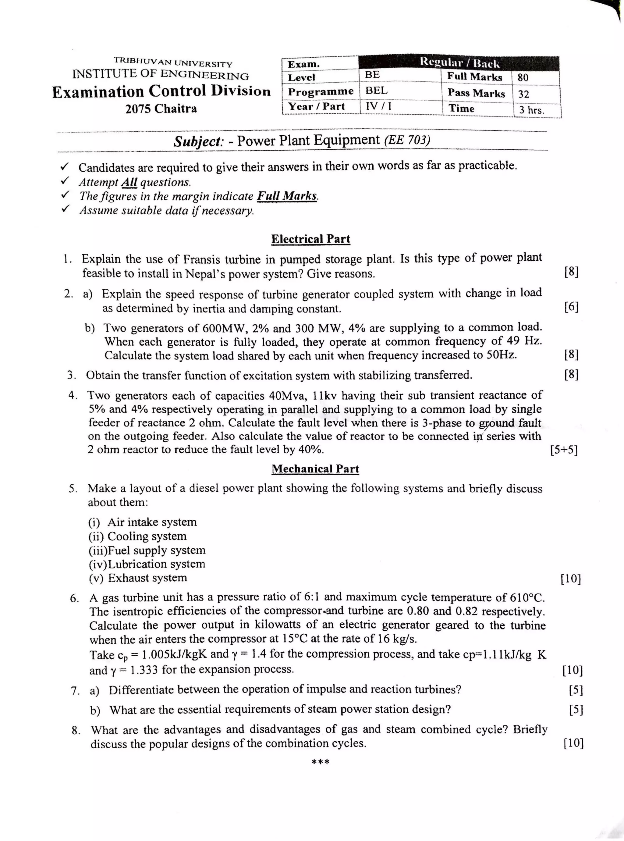 IOE OLD question 2075 Chaitra for BEL | PDF | Consumer Electronics | Technology & Computing