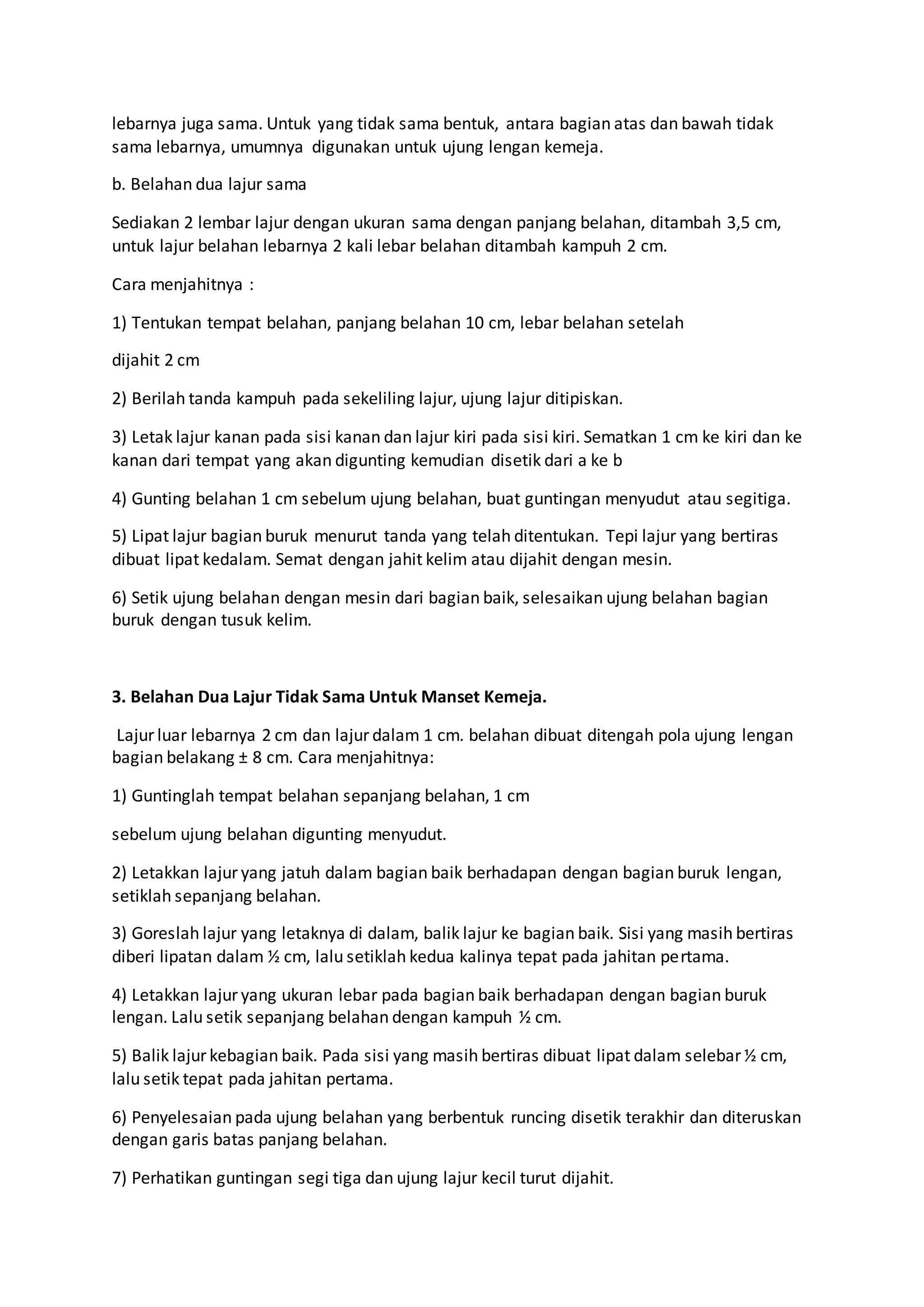 Belahan pada busana | DOCX