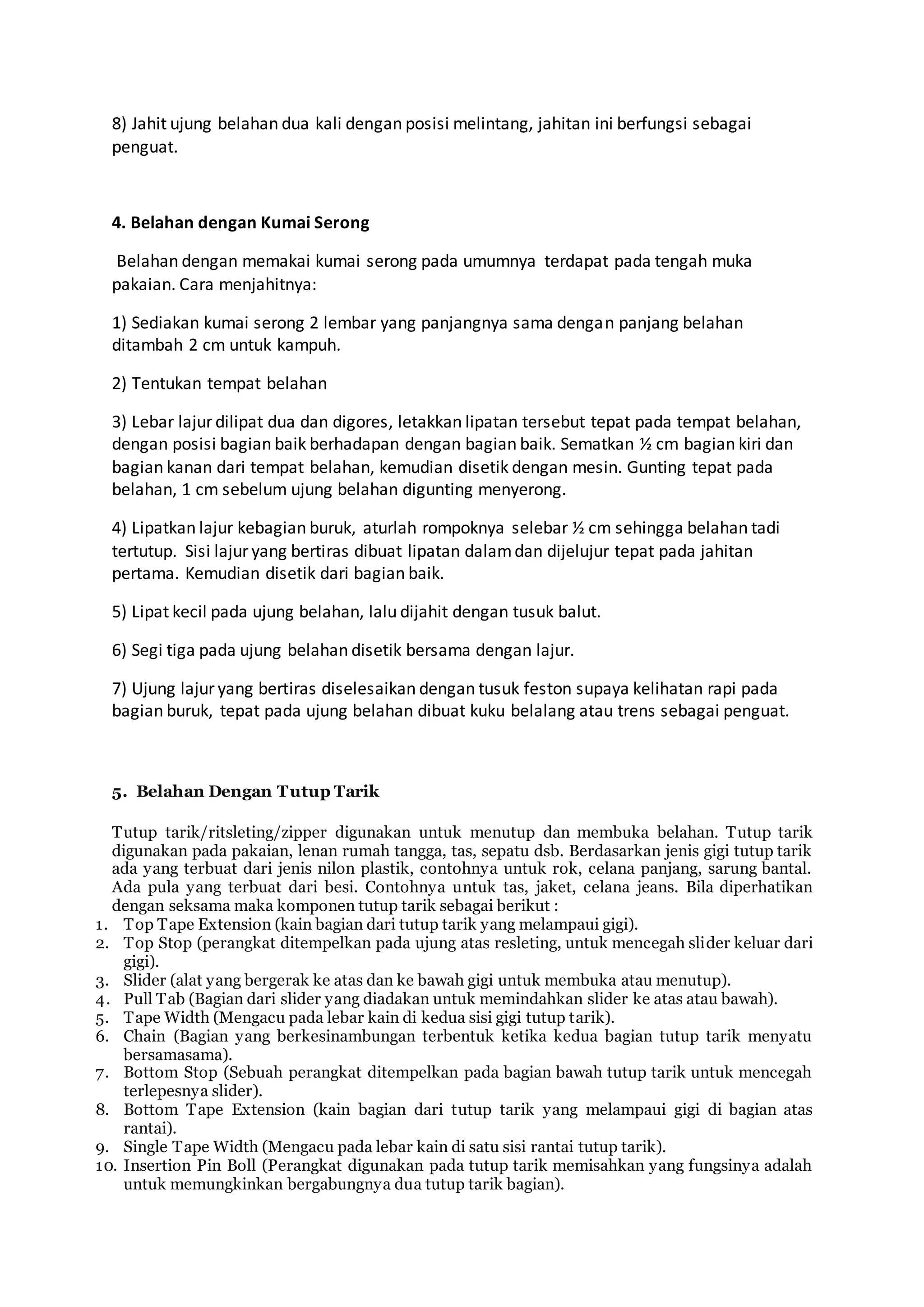 Belahan pada busana | DOCX