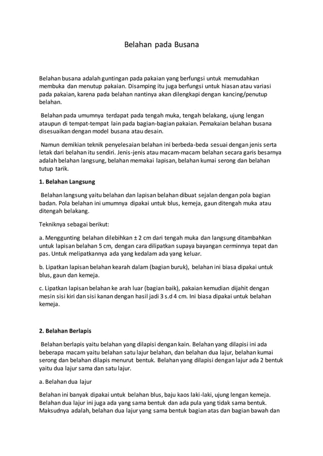 Belahan pada busana | DOCX