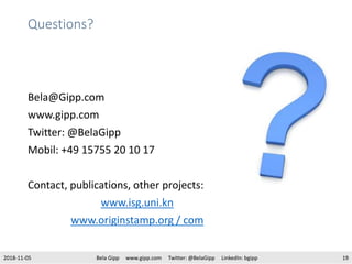 Blockchain based Trusted Timestamping for Research Data and Preprints using OriginStamp.org | PPT