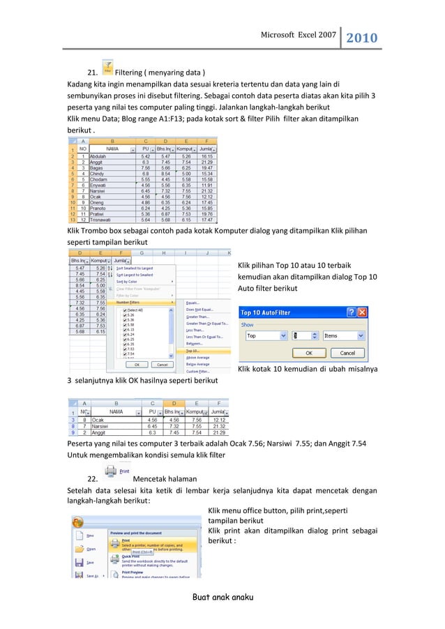 Belajar dasar-dasar-microsoft-excel-2007 | PDF