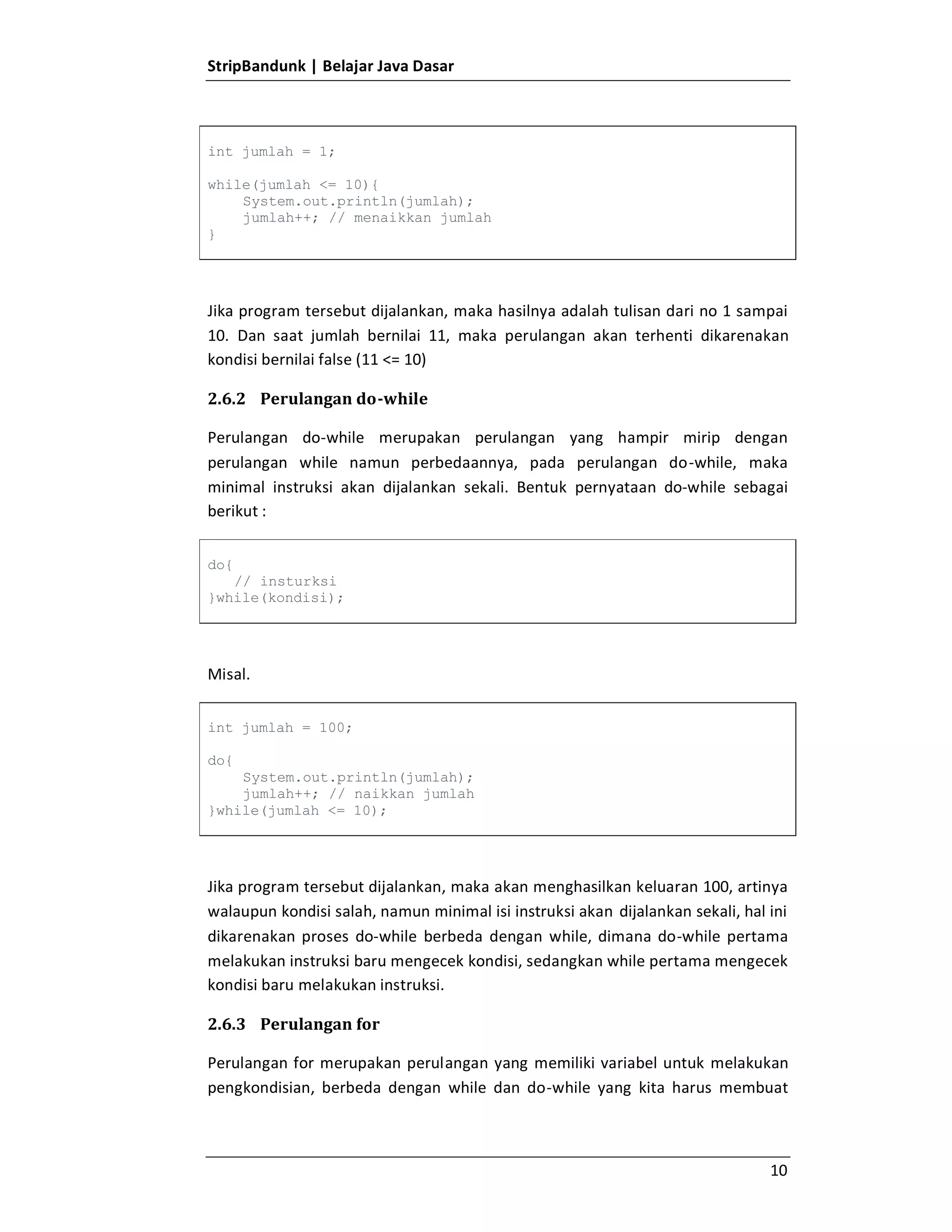 Belajar Java Dasar | PDF