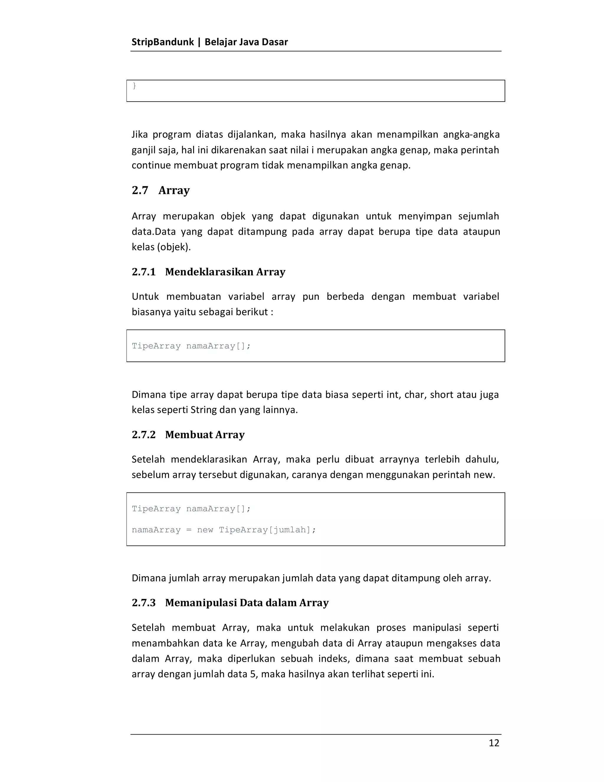 Belajar Java Dasar | PDF