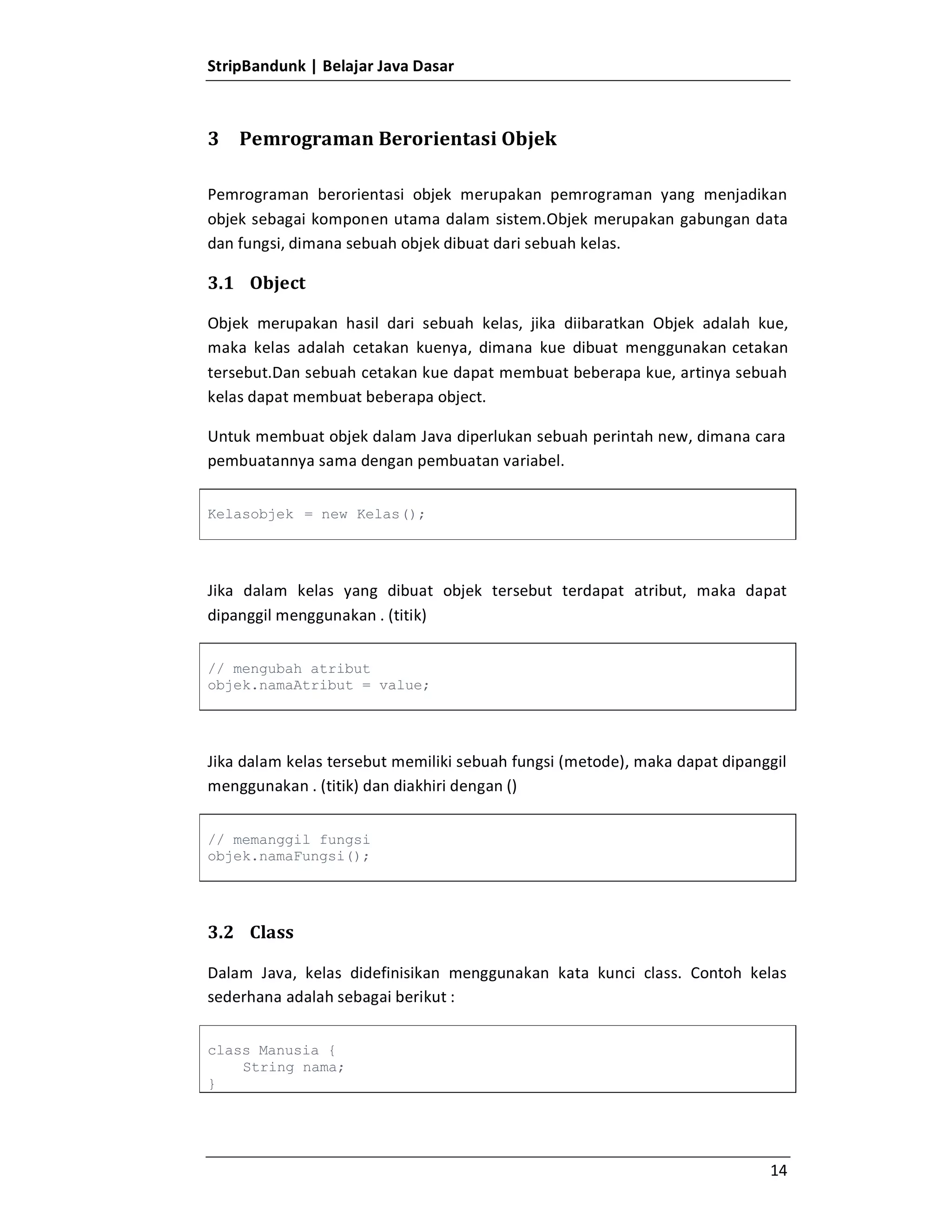 Belajar Java Dasar | PDF