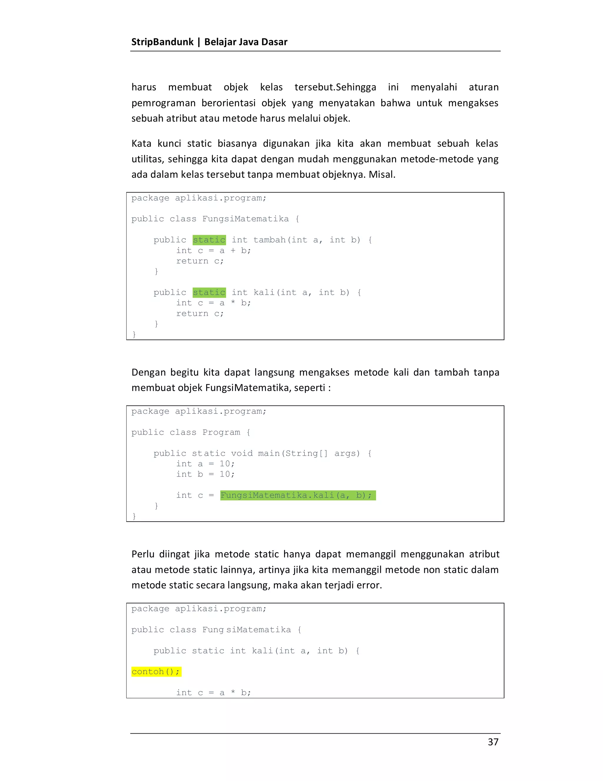 Belajar Java Dasar | PDF