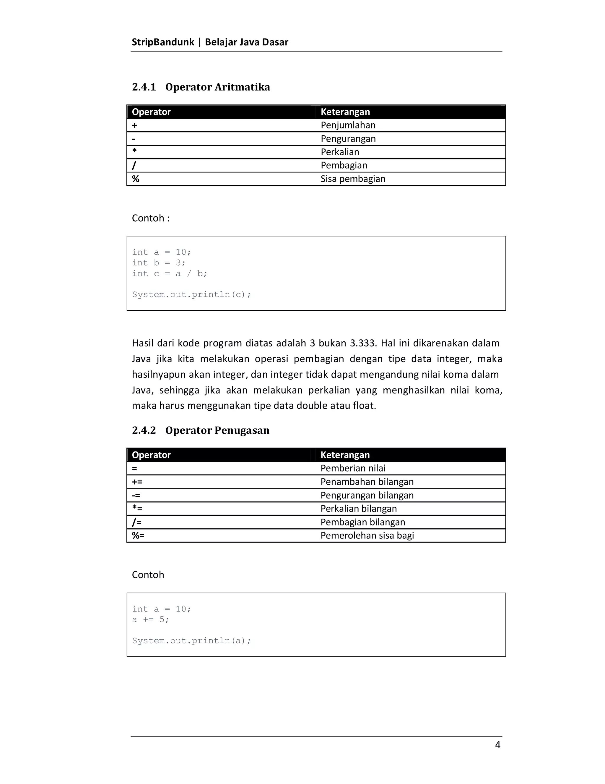 Belajar Java Dasar | PDF