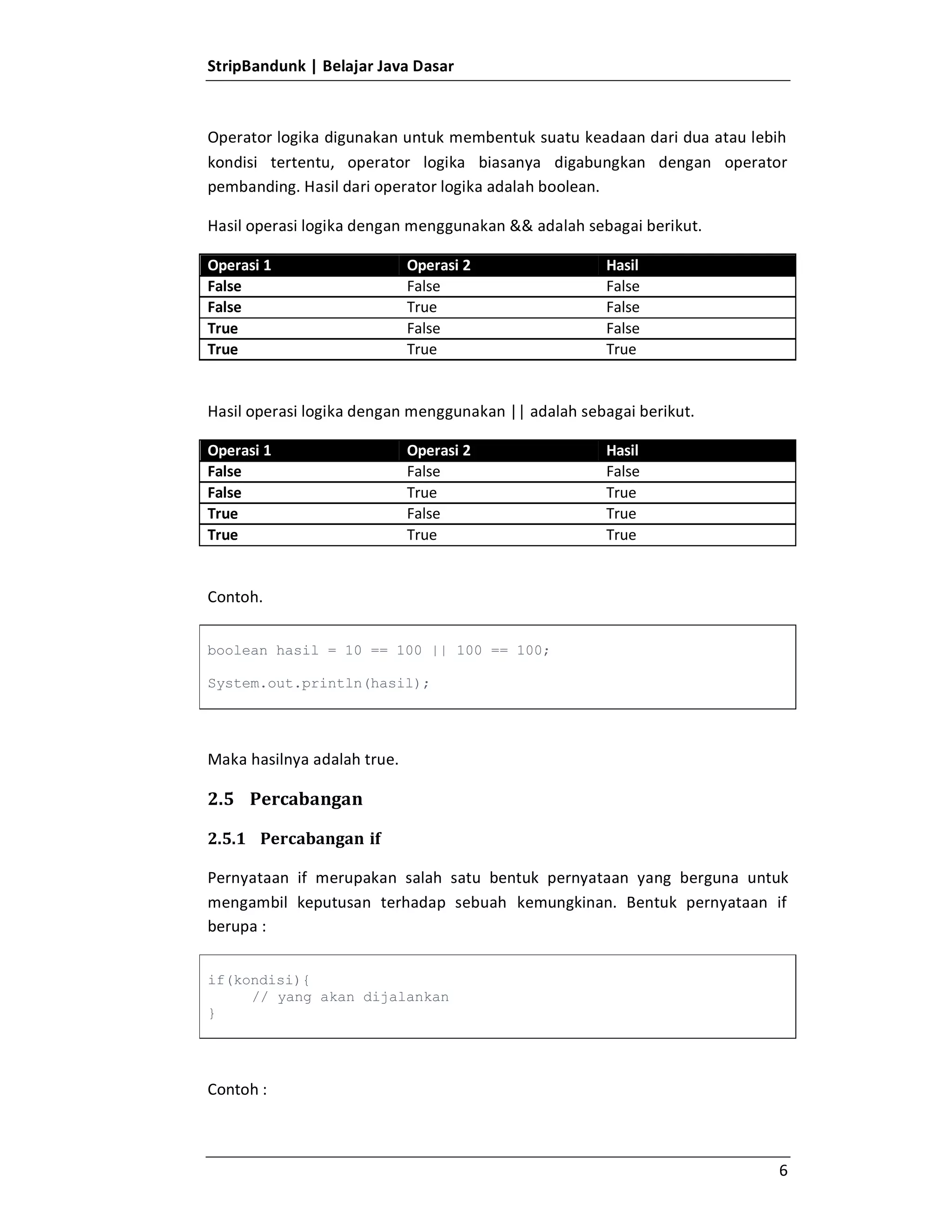 Belajar Java Dasar | PDF