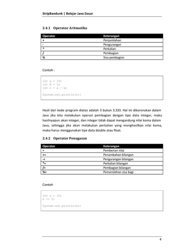 Belajar Java Dasar | PDF