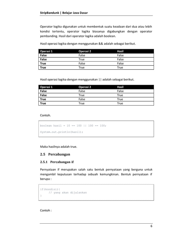 Belajar Java Dasar | PDF